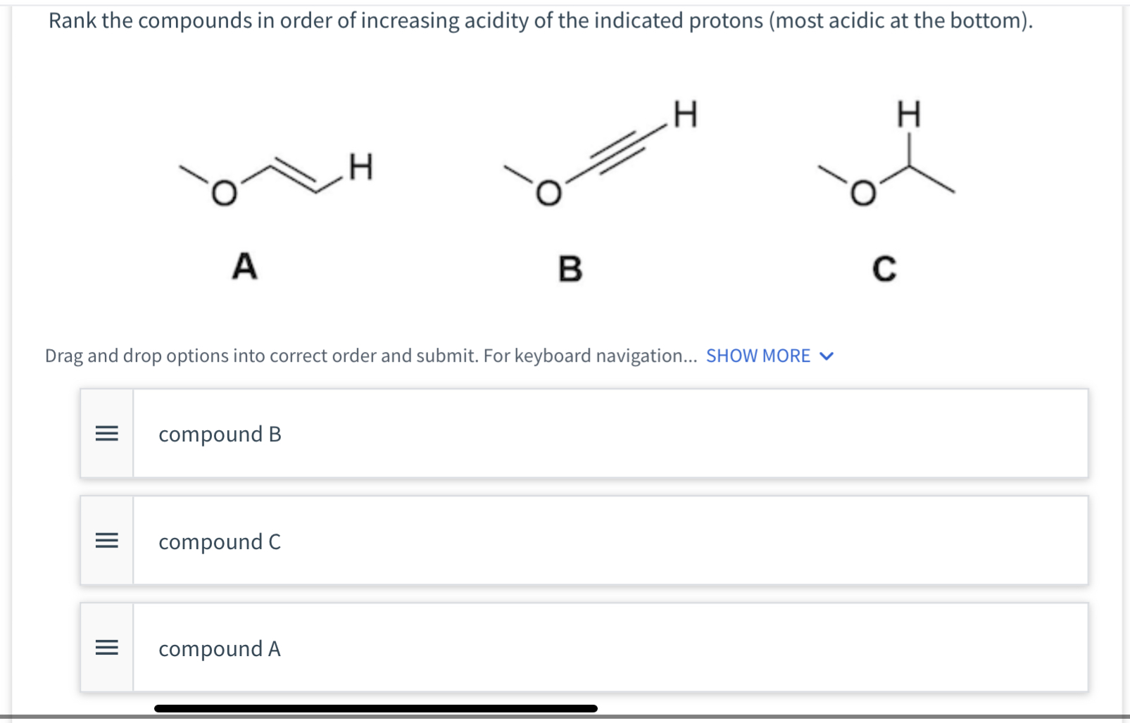 Solved Rank the compounds in order of increasing acidity of | Chegg.com