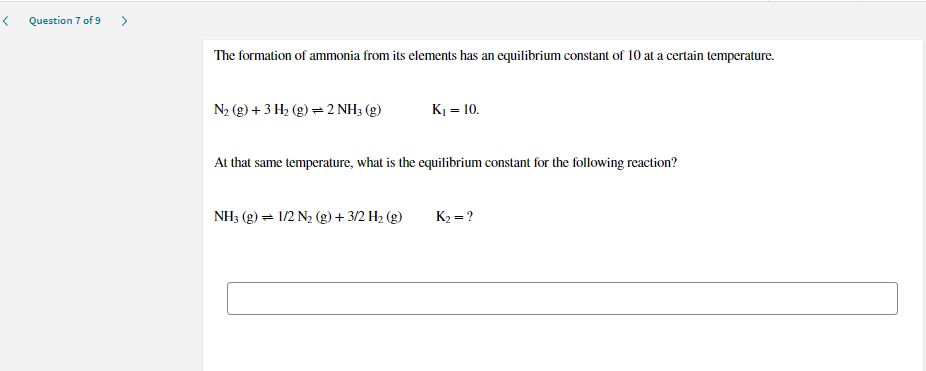 Solved The formation of ammonia from its elements has an | Chegg.com