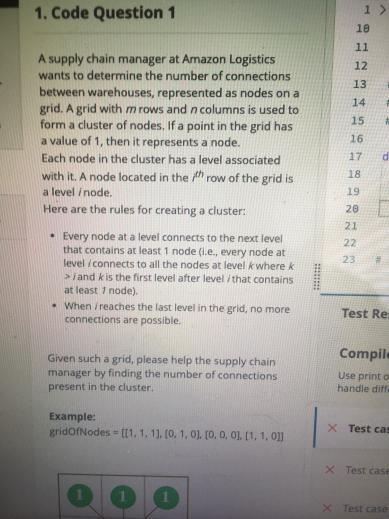 Solved 1. Code Question 1 1 10 11 12 13 14 15 16 17 d 18 A | Chegg.com