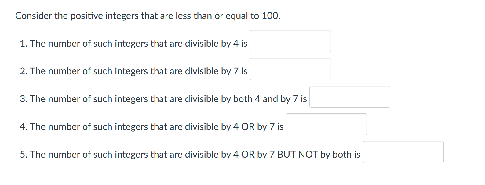 Solved Consider the positive integers that are less than or | Chegg.com
