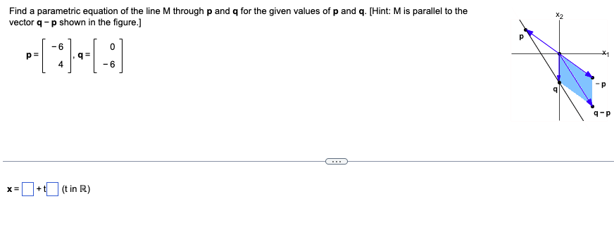 Solved Find a parametric equation of the line M through p | Chegg.com