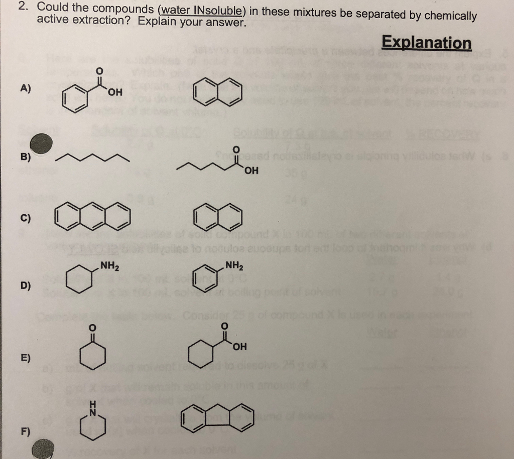 Solved 2. Could the compounds (water INsoluble) in these | Chegg.com