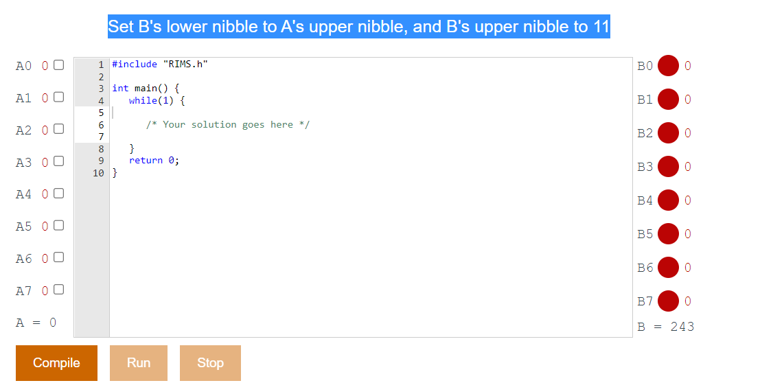 Solved Set B's lower nibble to A's upper nibble, and B's | Chegg.com