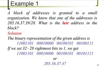 Solved Example 1 A block of addresses is granted to a small | Chegg.com