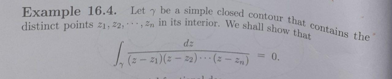 Solved Example 16.4. Let y be a simple closed contour that | Chegg.com