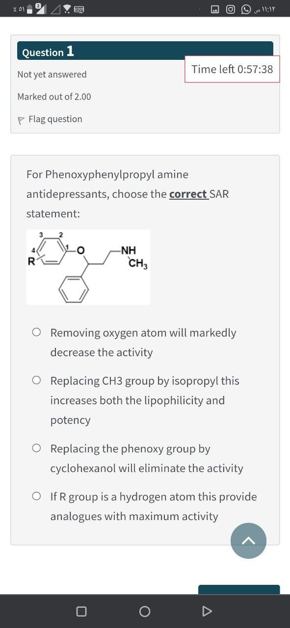 Solved % 0 7201 ۱۱:۱۲ Question 1 Time left 0:57:38 Not yet | Chegg.com