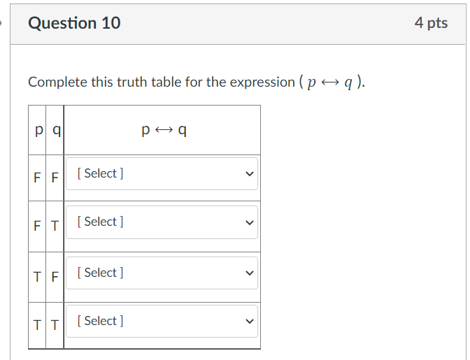 Solved Complete this truth table for the expression (p↔q) | Chegg.com