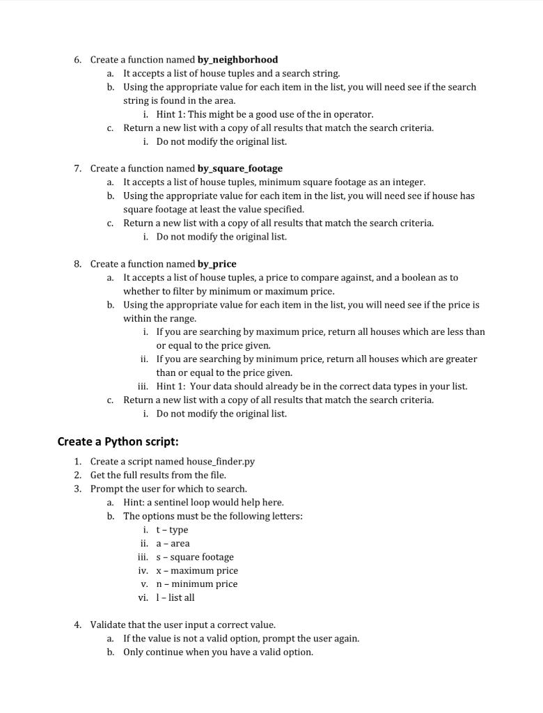 Assignment Week 11: House Listings Application In | Chegg.com