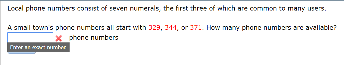 Solved Local phone numbers consist of seven numerals, the | Chegg.com