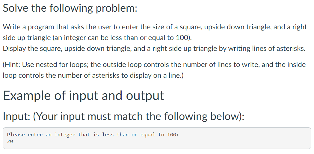 Solved Solve the following problem: Write a program that | Chegg.com