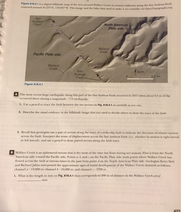 Solved Figure A164.1 is a digital hillshade map of the area | Chegg.com