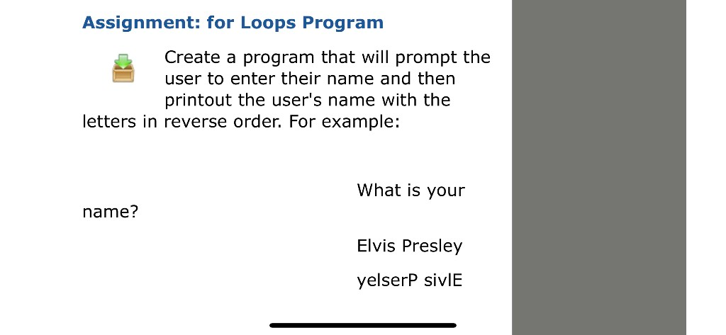 Solved Assignment: for Loops Program Create a program that | Chegg.com