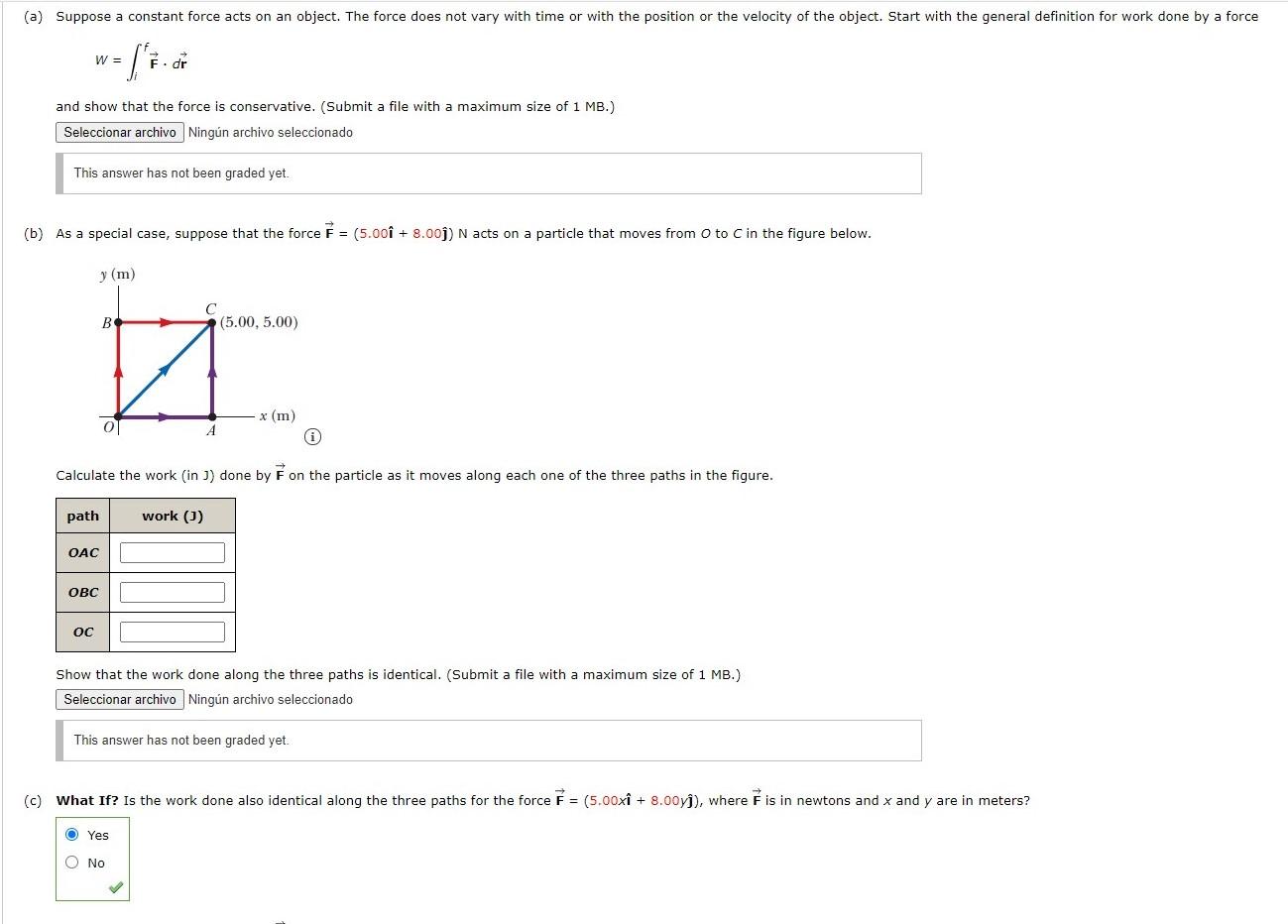 Solved (a) Suppose a constant force acts on an object. The | Chegg.com