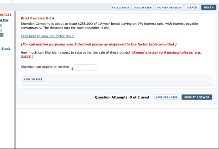 Solved CALCULATOR FULL SCREEN PRINTER VERSION BACK NEXT | Chegg.com