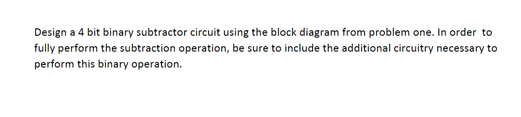 Solved Design a 4 bit binary subtractor circuit using the | Chegg.com