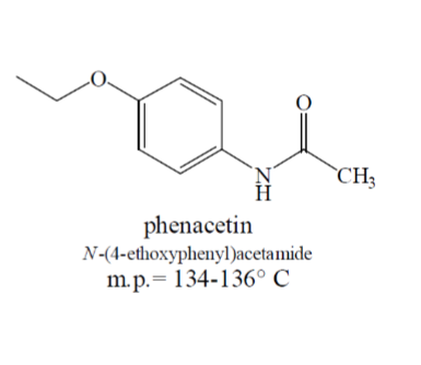 Solved phenacetin N-(4-ethoxyphenyl)acetamide m. p. | Chegg.com