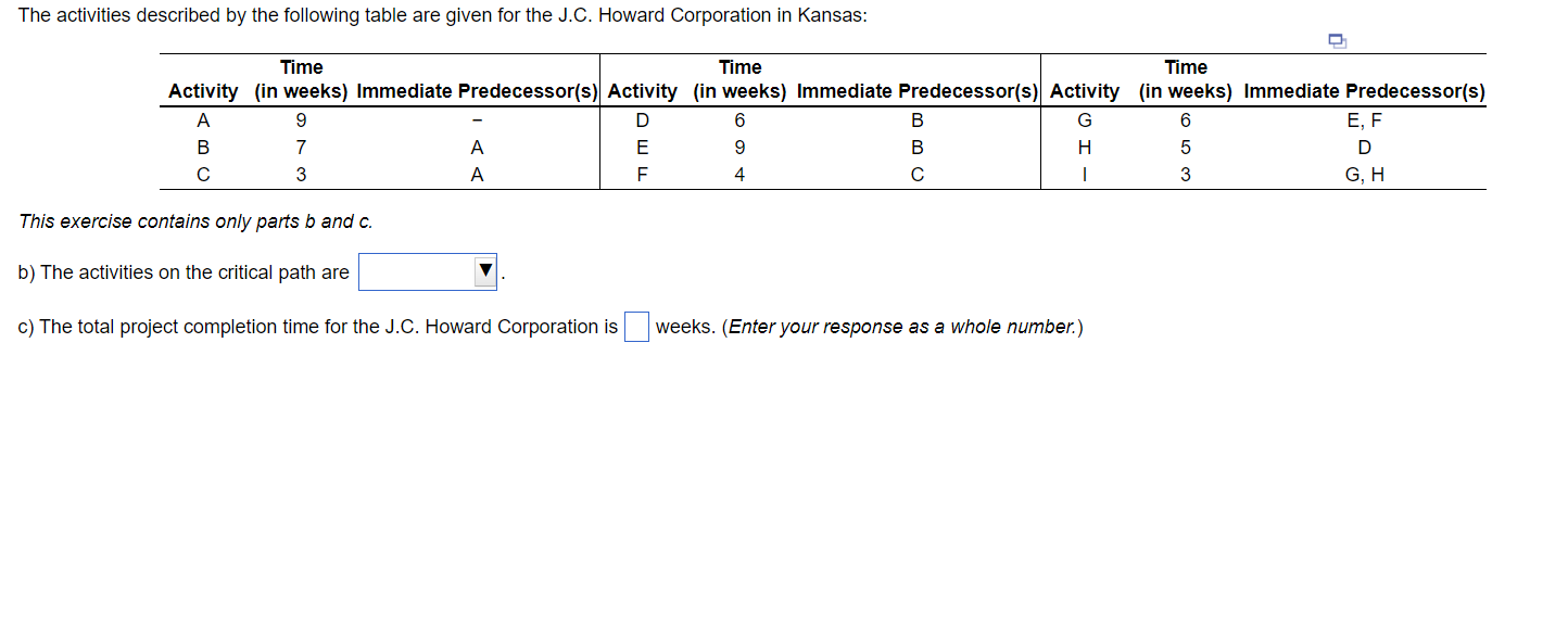 Solved This exercise contains only parts b and c. b) The | Chegg.com