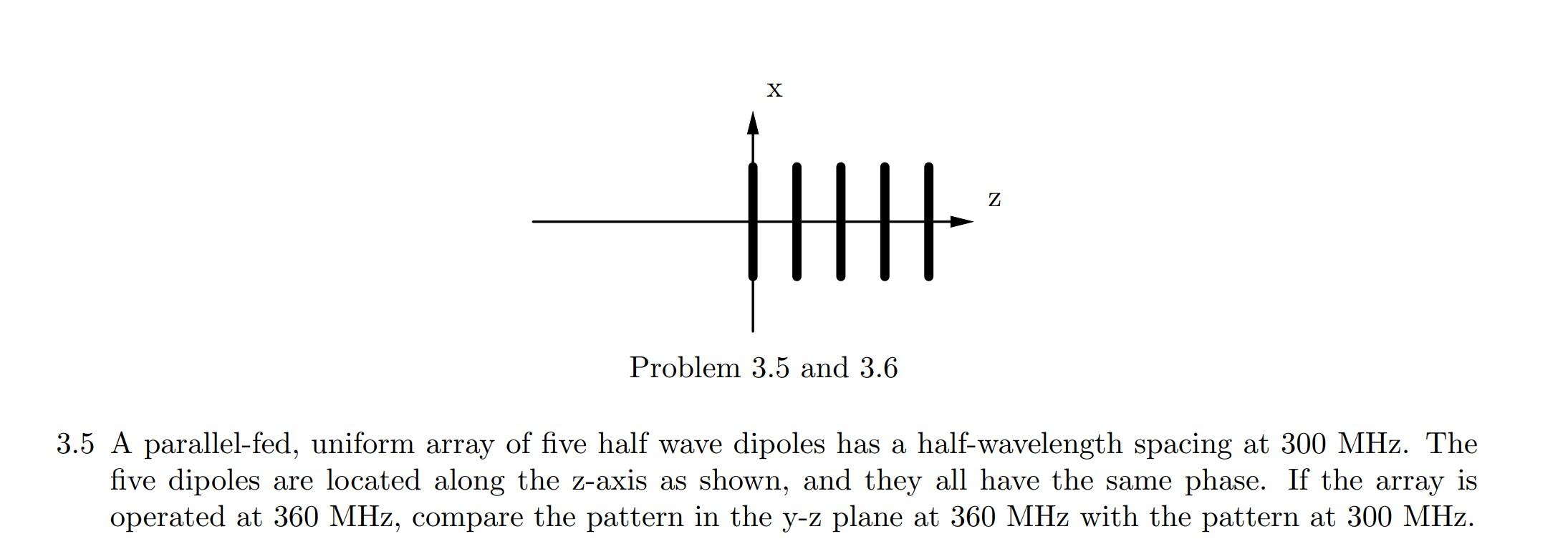 Solved Problem 3.5 and 3.6 3.5 A parallel-fed, uniform array | Chegg.com