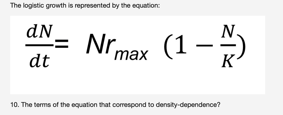 Solved The logistic growth is represented by the equation: | Chegg.com