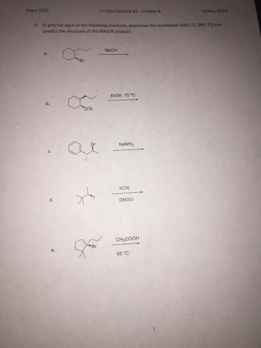 Solved For each of the following reactions, determine the | Chegg.com