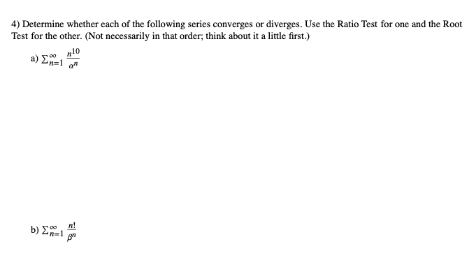 Solved Determine whether each of the following series | Chegg.com