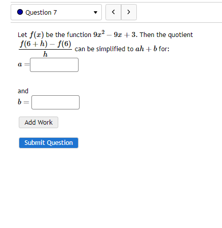 Solved Let f(x) be the function 9x2−9x+3. Then the quotient | Chegg.com