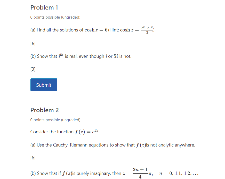 Solved Problem 1 O points possible (ungraded) (a) Find all | Chegg.com