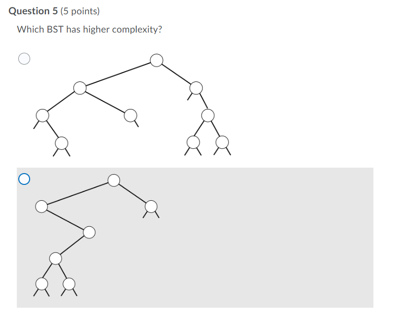 Solved Question 5 (5 points) Which BST has higher | Chegg.com