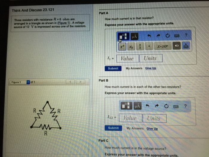 Solved Think And Discuss 23.121 Part A Three resistors with | Chegg.com
