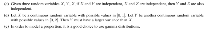 Solved (C) Given three random variables X, Y, Z, if X and Y | Chegg.com