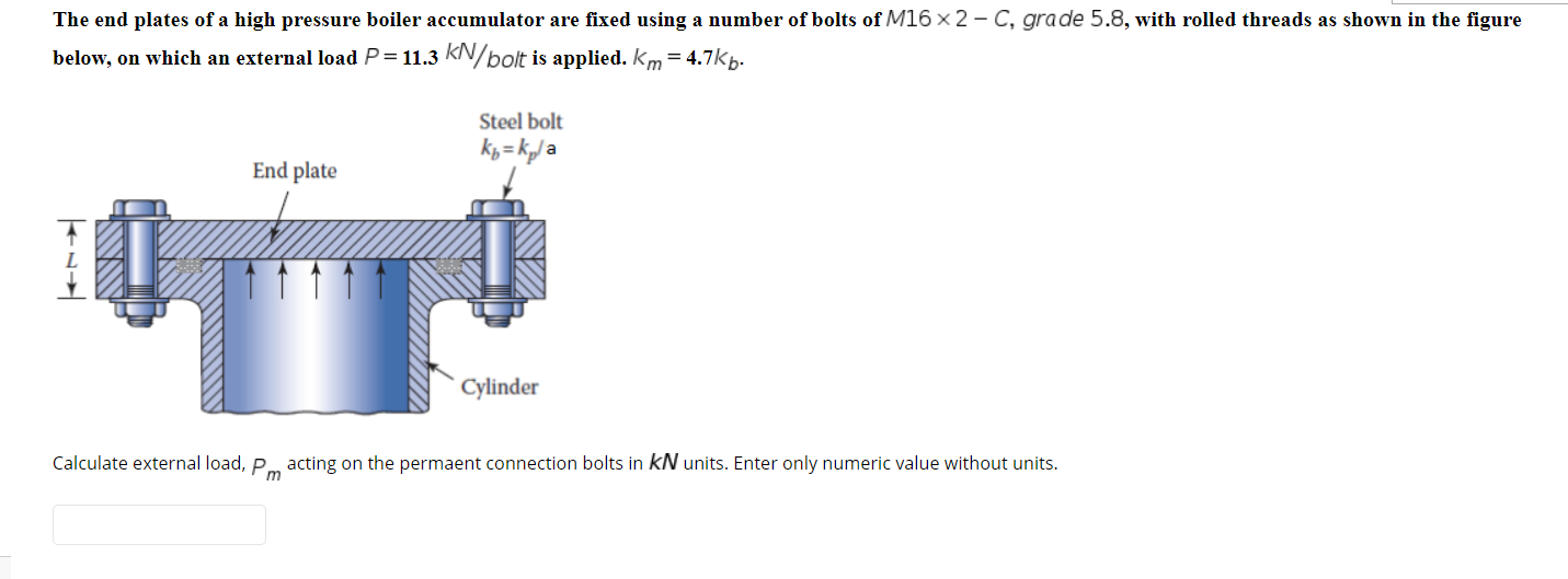 Solved The end plates of a high pressure boiler accumulator | Chegg.com