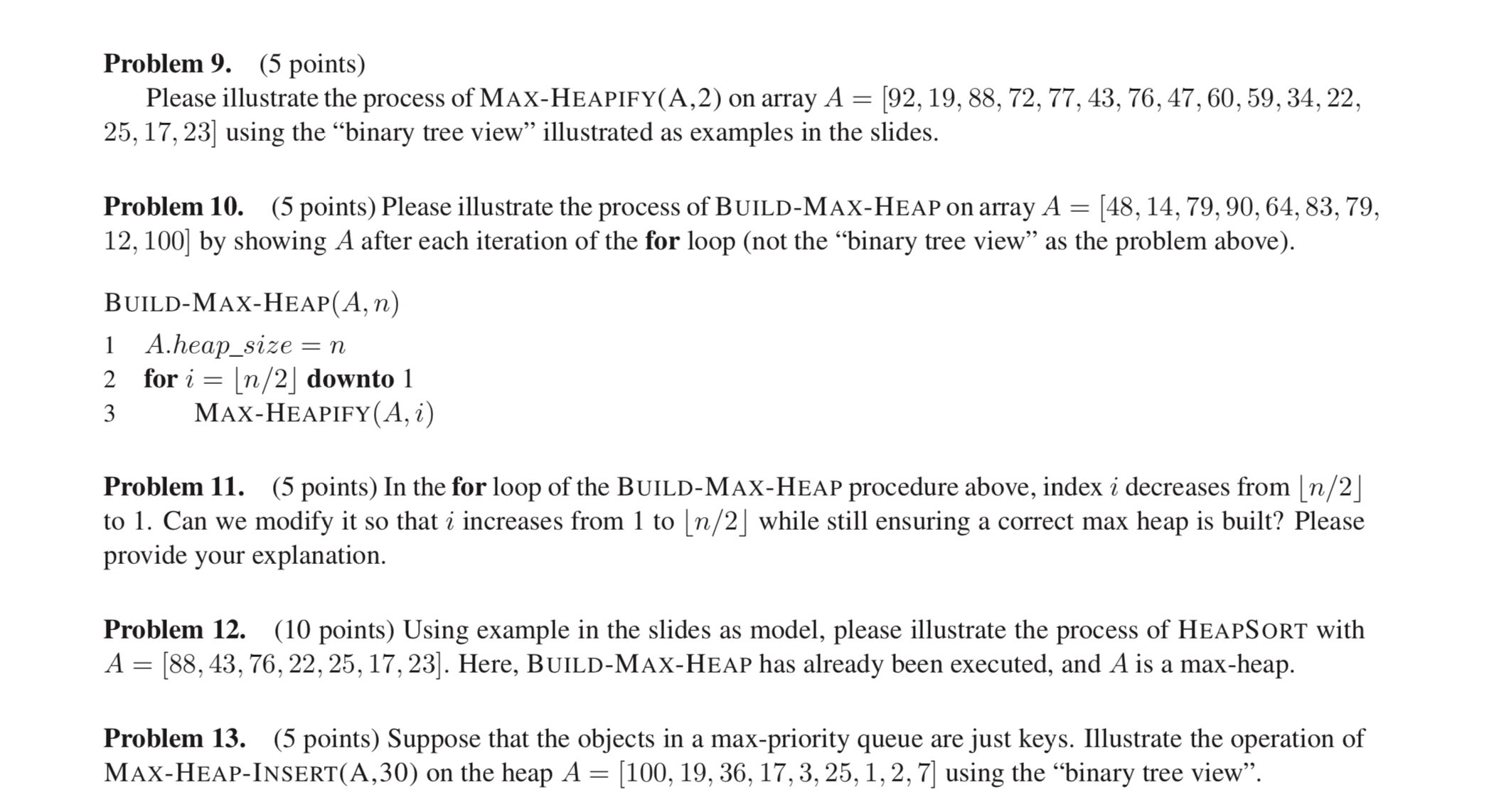 Solved Problem 9. (5 points) Please illustrate the process | Chegg.com