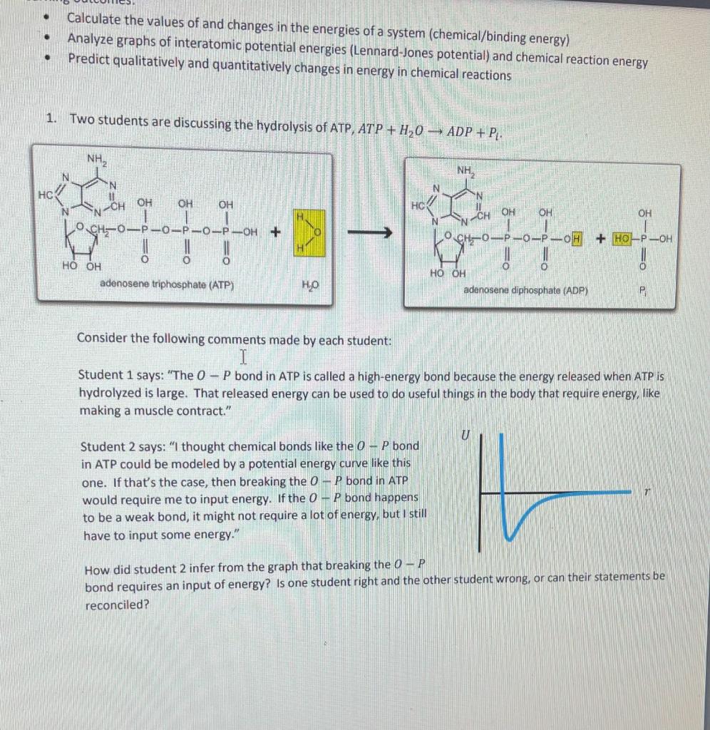 Solved . Calculate the values of and changes in the energies | Chegg.com