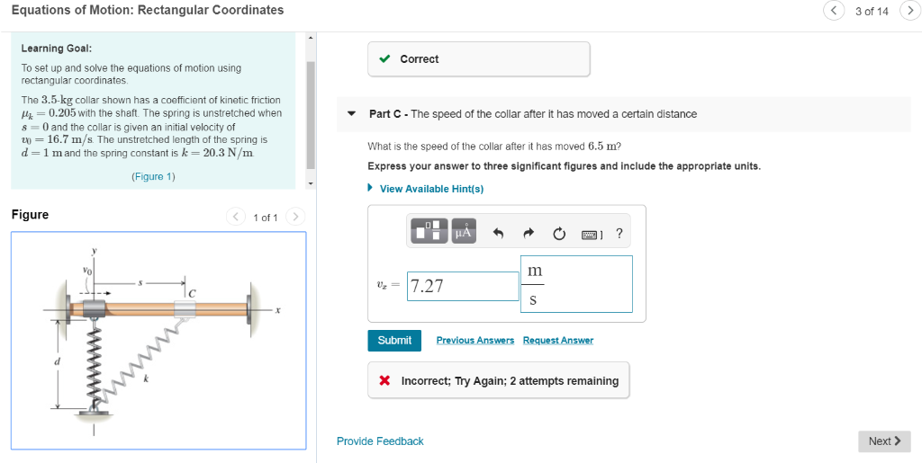 Solved Equations of Motion: Rectangular Coordinates 3 of 14 | Chegg.com