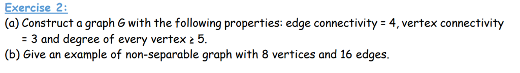 Solved Exercise 2: (a) Construct a graph G with the | Chegg.com