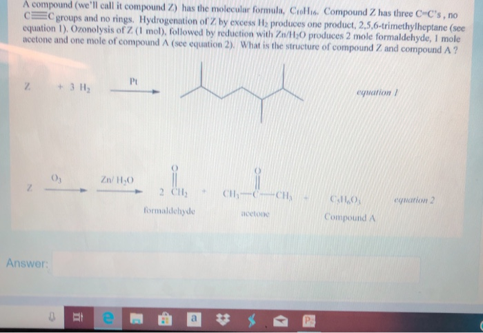 Solved A compound (we'll call it compound Z) has the | Chegg.com