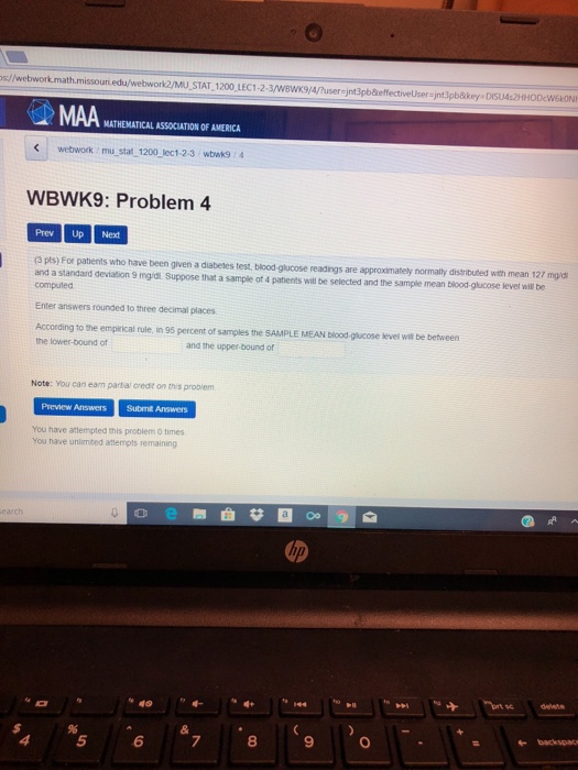 Solved s//webwork.math.missouri.edu/webwork2/MU STAT 1200 | Chegg.com