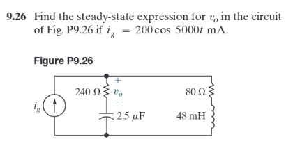 Solved 9.26 Find the steady-state expression for vo in the | Chegg.com
