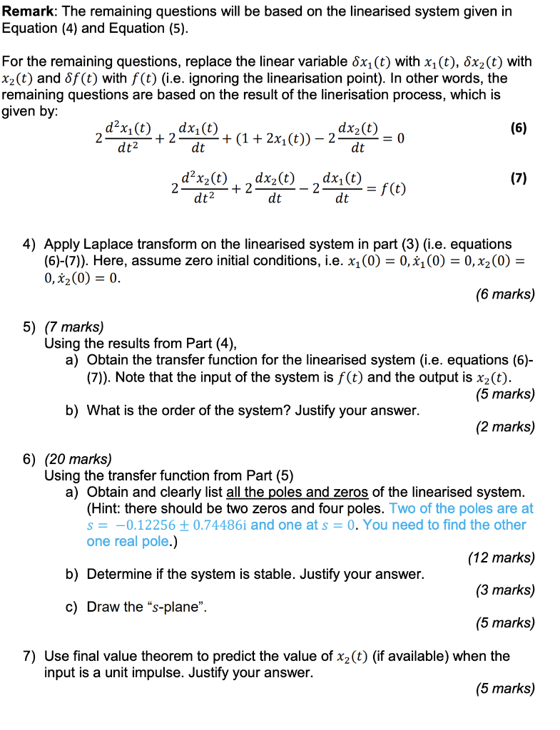 System description: Mechanical mass-spring-damper | Chegg.com