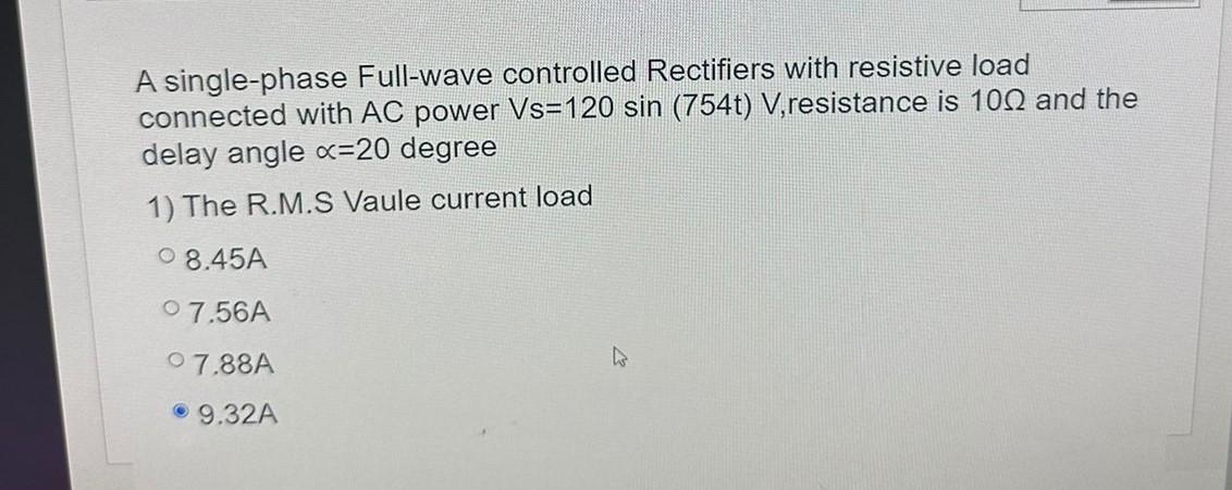 Solved A single-phase Full-wave controlled Rectifiers with | Chegg.com