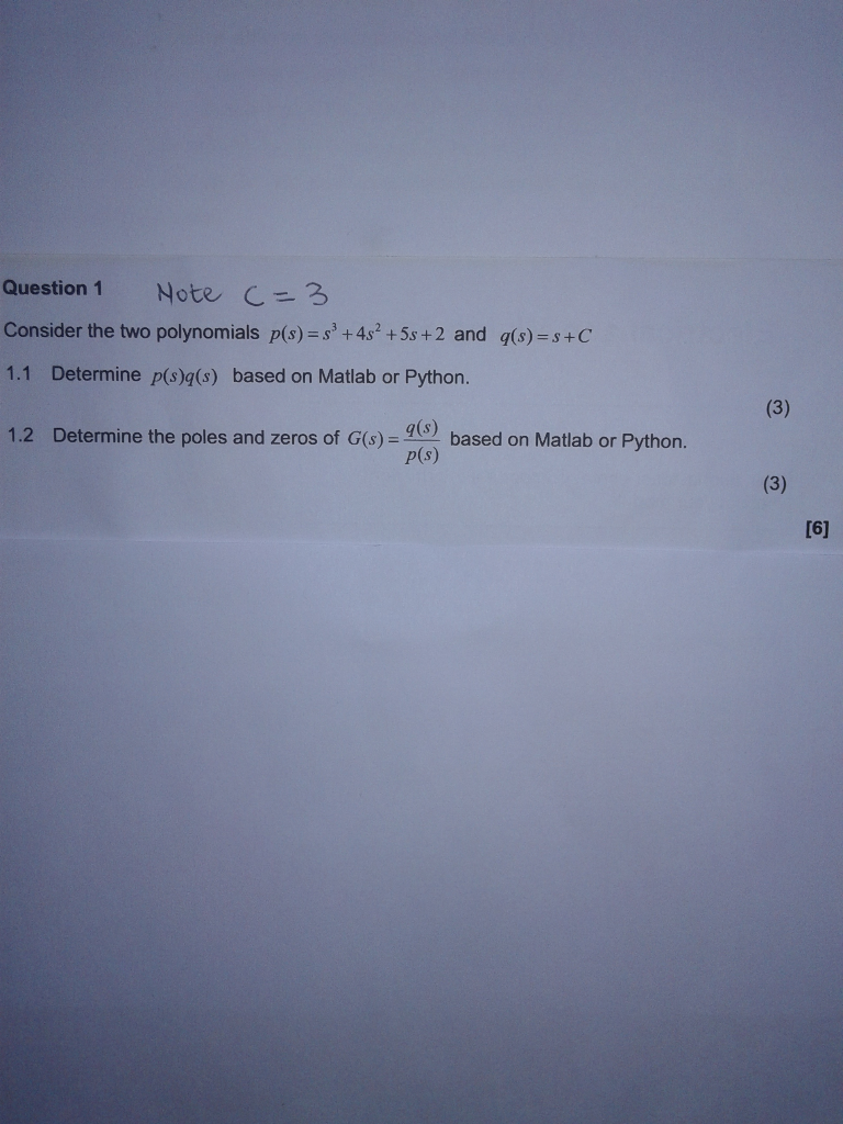 Solved Question 1 Mote C-3 Consider the two polynomials | Chegg.com