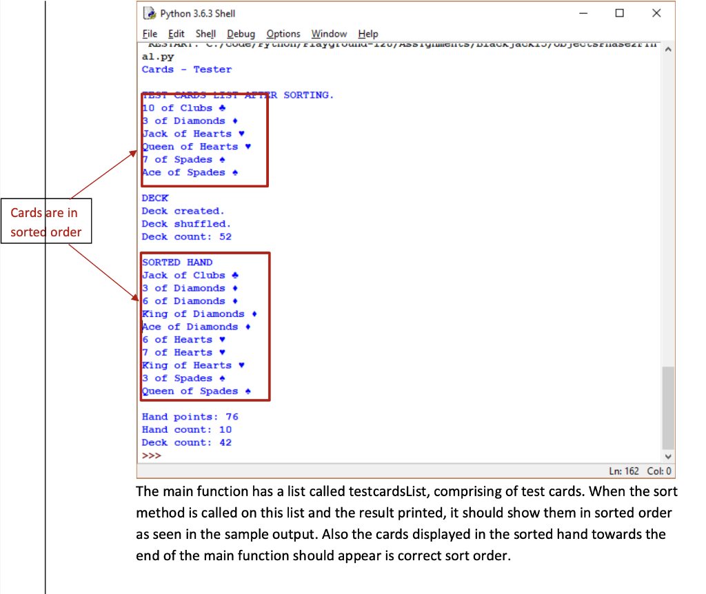 Solved BlackJack game in python in 3 phases. Phase 1 is | Chegg.com