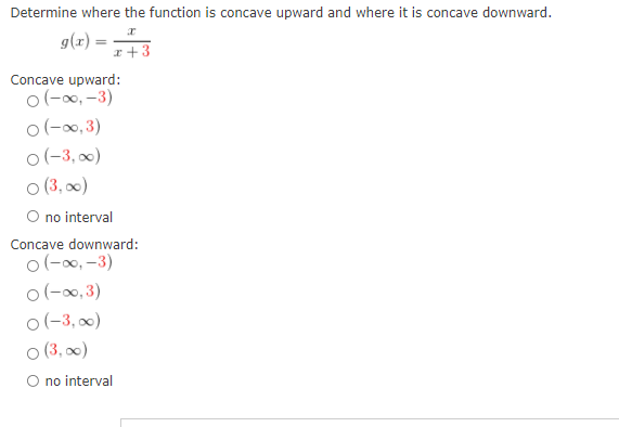 Solved Determine where the function is concave upward and | Chegg.com