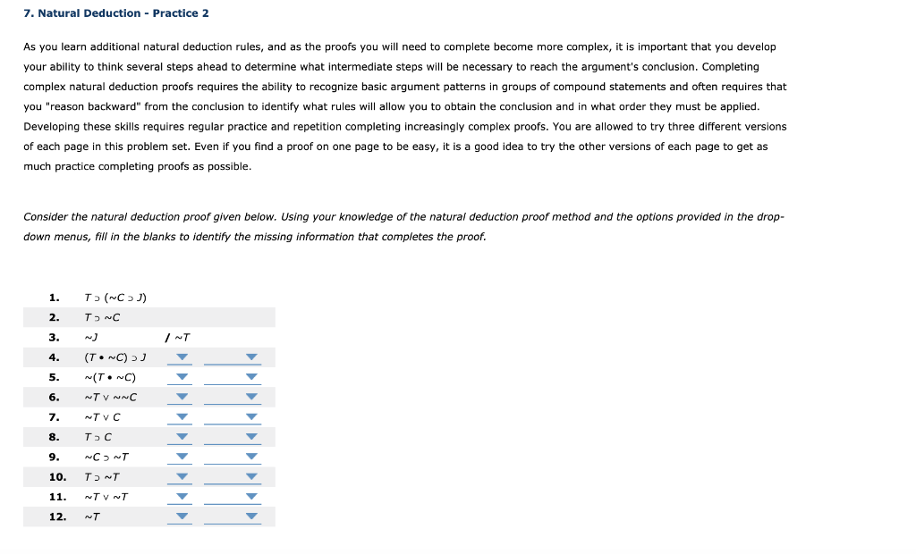 Solved 7. Natural Deduction - Practice 2 As you learn | Chegg.com