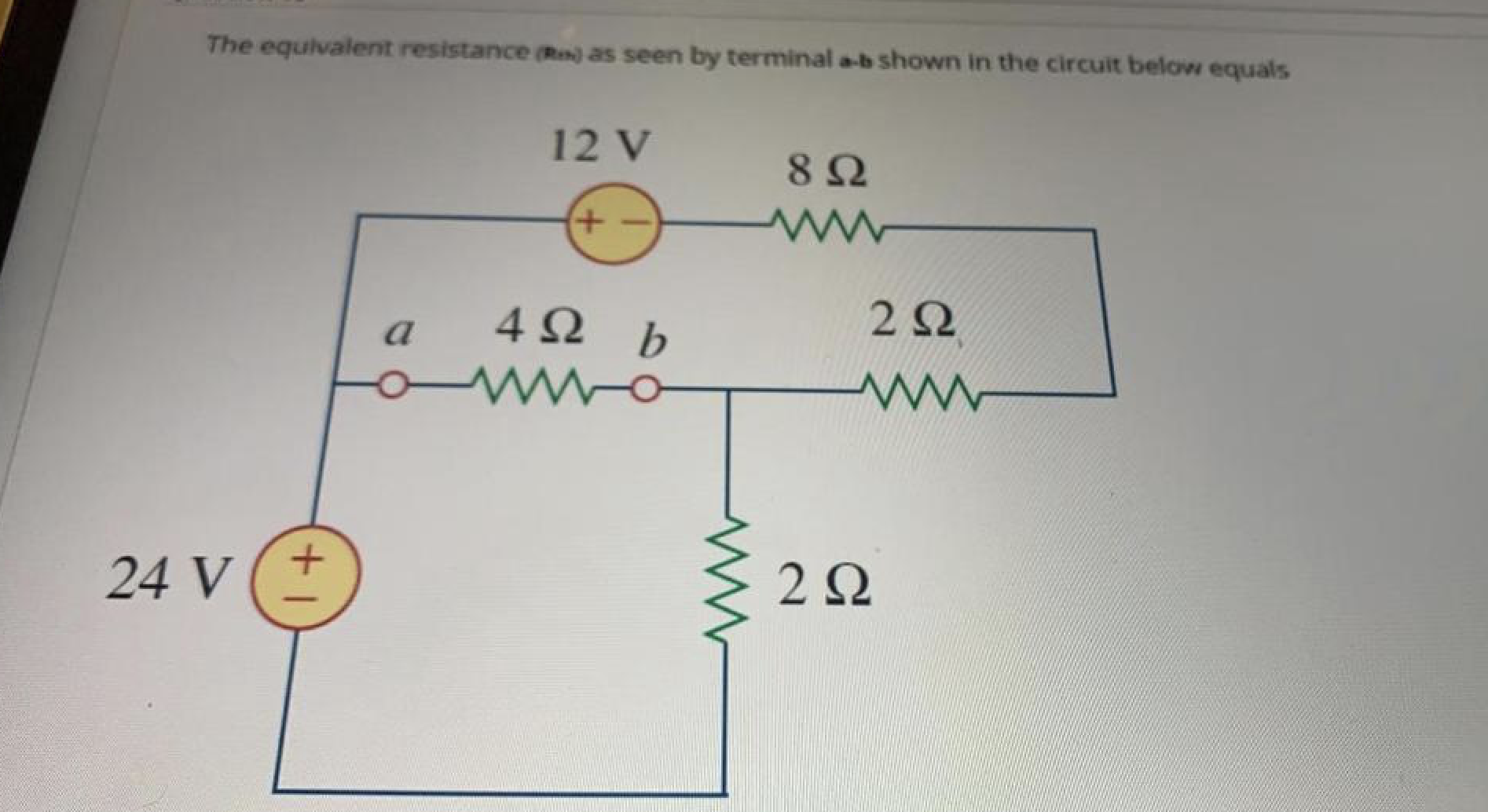 Solved The equivalent resistance (Rs) as seen by terminal | Chegg.com