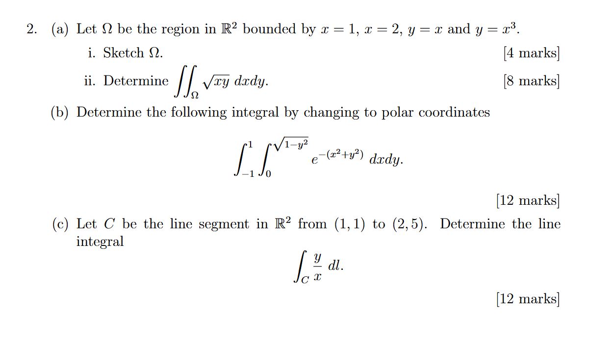 Solved (a) ﻿Let Ωbe ﻿the region in R2 ﻿bounded | Chegg.com