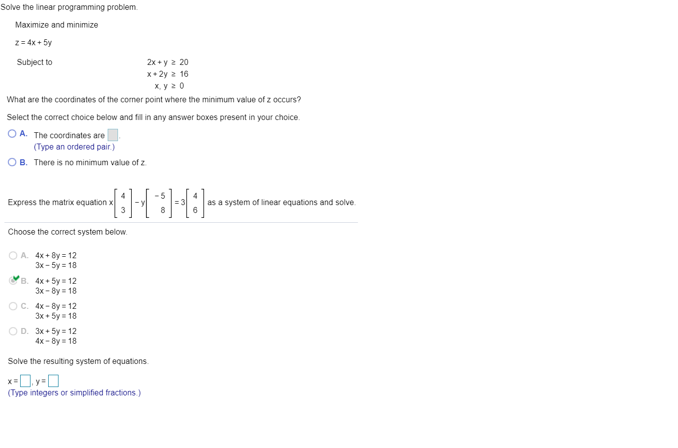 Solved Solve the linear programming problem. Maximize and | Chegg.com