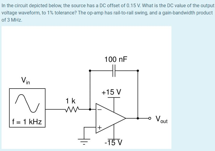 Solved In The Circuit Depicted Below The Source Has A Dc 