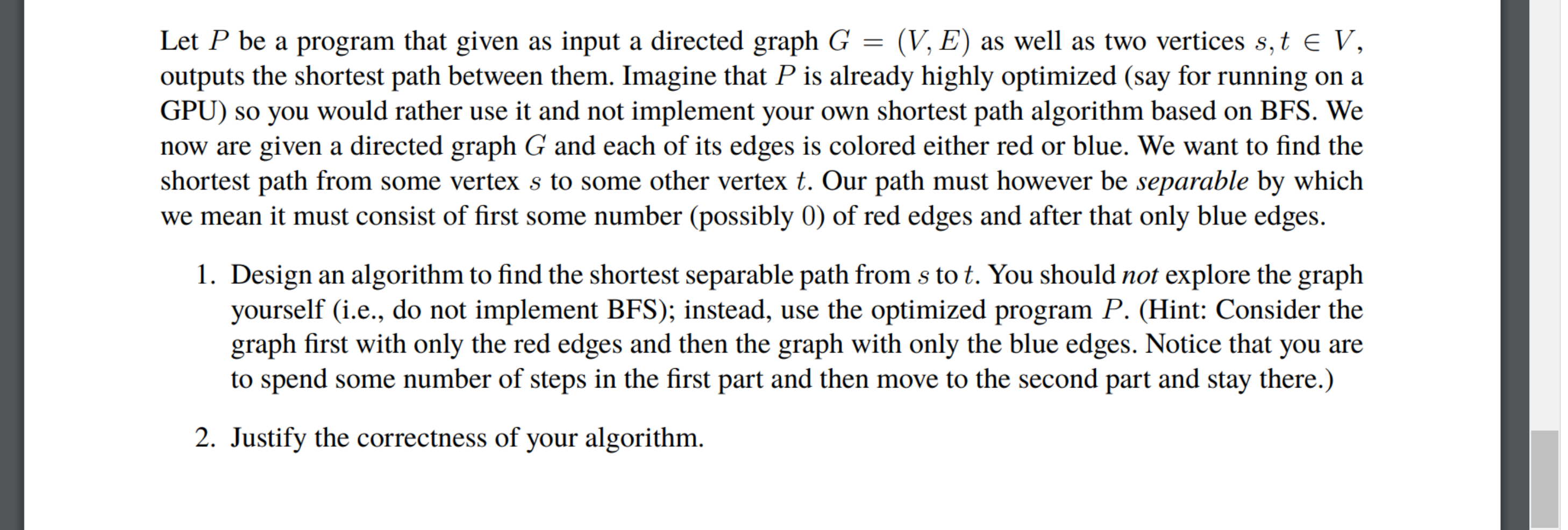 Solved Let P be a program that given as input a directed | Chegg.com