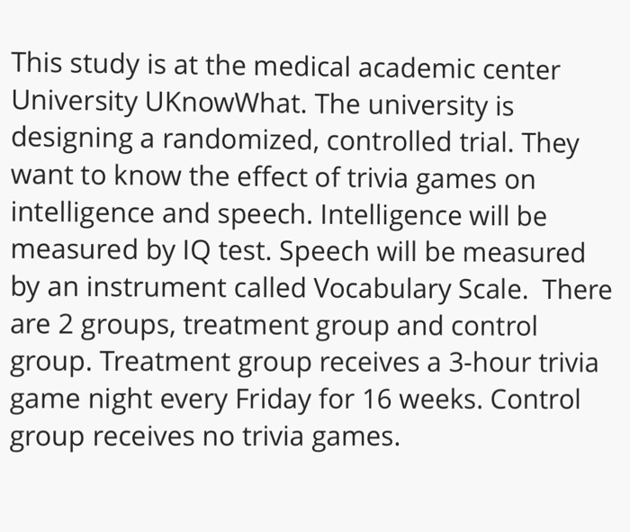 Solved For the following scenarios, identify the study | Chegg.com Solved For the following scenarios, identify the study | Chegg.com